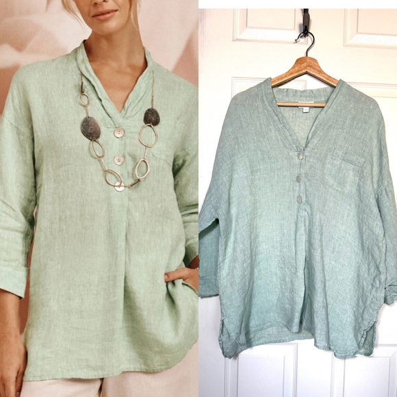 J. Jill | Tops | J Jill Pure J Jill Popover Top 34 Sleeve Woven Coastal ...